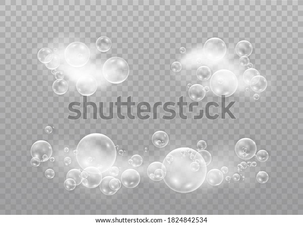 Beautiful Foam Bubbles On Transparent Background Stock Vector (Royalty ...