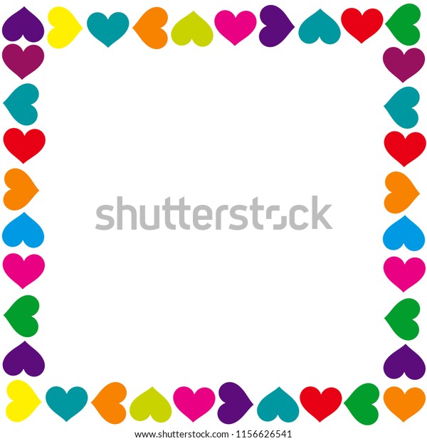 Beautiful Frame Hearts Stock Vector (Royalty Free) 1156626541