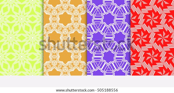 Beautiful Geometry Seamless Paterns Set Vector Stock Vector (Royalty ...