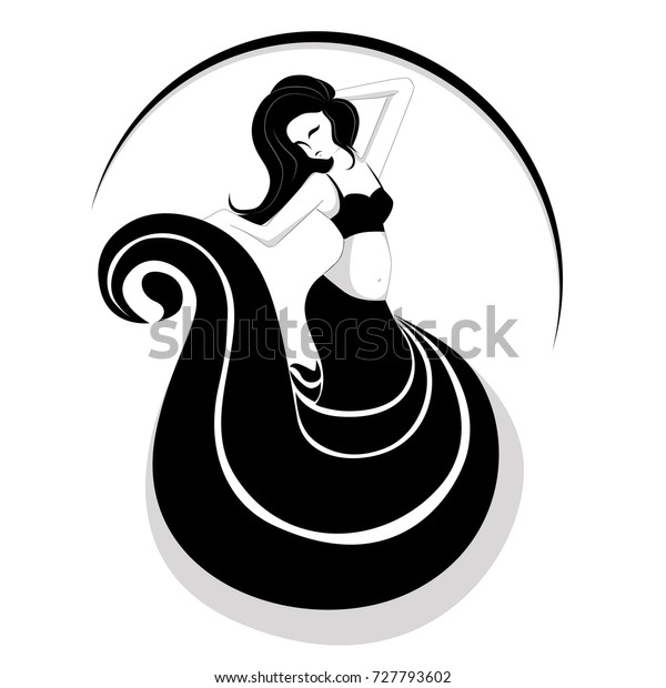 Beautiful Girl Dancing Belly Dance Oriental: vector de stock (libre de ...