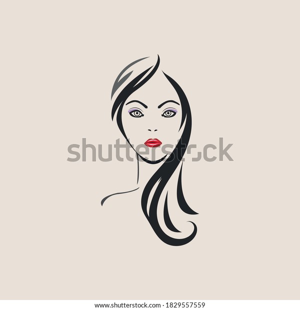 Beautiful Girl Face Vector Red Leap Stock Vector (Royalty Free ...