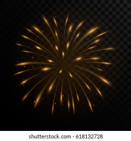 Beautiful Golden Firework On Transparent Black Stock Vector (Royalty ...
