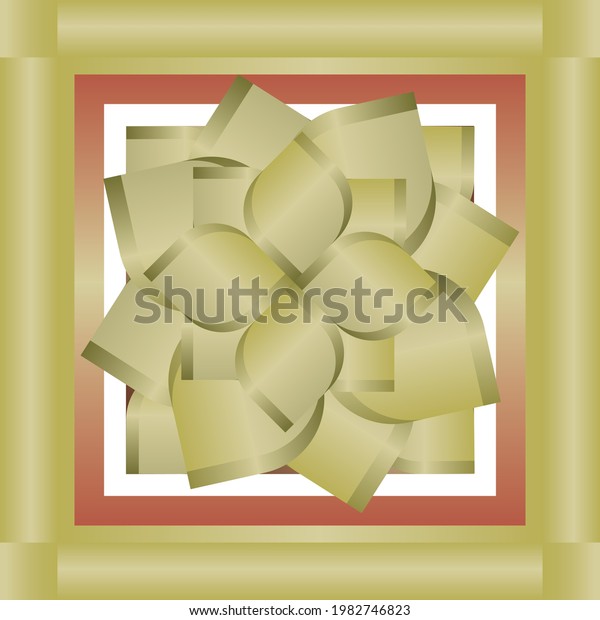 Beautiful Golden Flowers Golden Frame Vector Stock Vector (Royalty Free ...