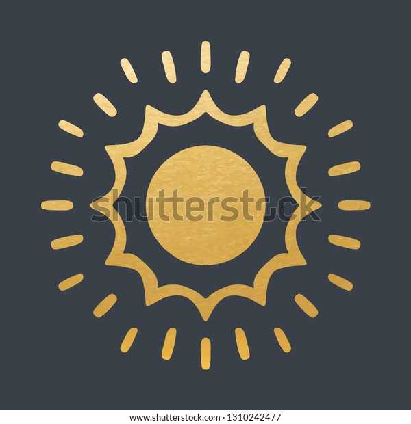 Beautiful Golden Sun Structure Hand Drawn Stock Vector (Royalty Free ...