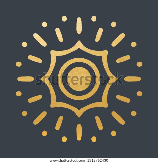Beautiful Golden Sun Structure Hand Drawn Stock Vector (Royalty Free ...