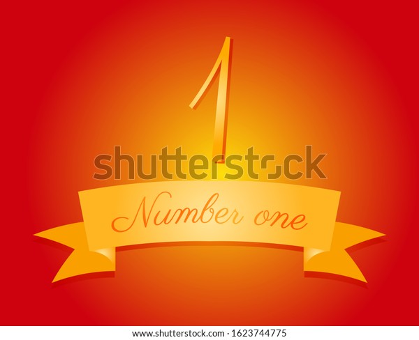 Beautiful Gradient Ribbon Banner Number One Stock Vector (Royalty Free ...