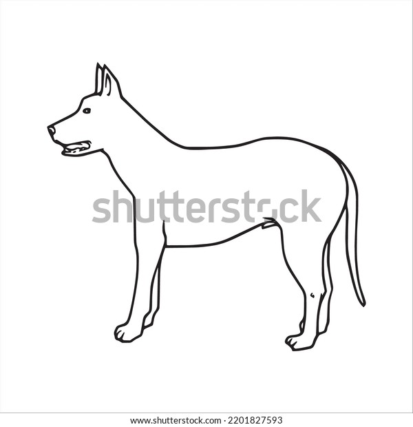 Beautiful Great Dane Line Art Imagesgreat Stock Vector (Royalty Free ...