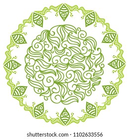 Beautiful Green Nature Round Pattern Vector Stock Vector (Royalty Free ...
