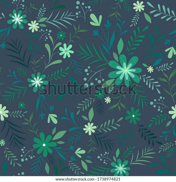 Beautiful Green Summer Vector Seamless Texture Stock Vector (Royalty ...