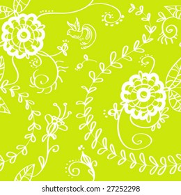 Beautiful Green White Floral Pattern Vector Stock Vector (Royalty Free ...