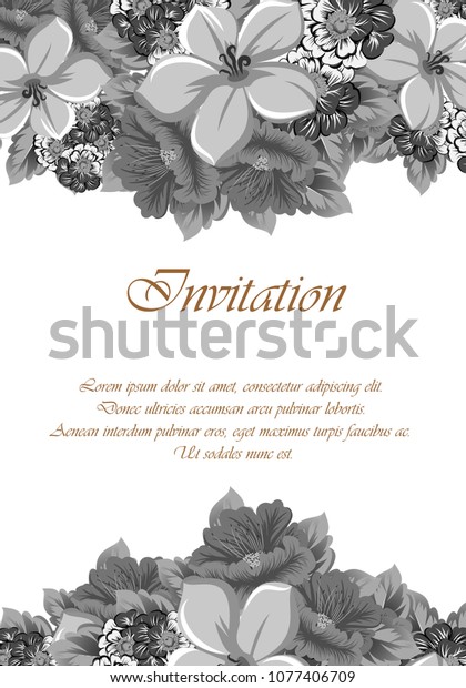 Beautiful Grey Floral Frame Your Printed Stock Vector (Royalty Free ...