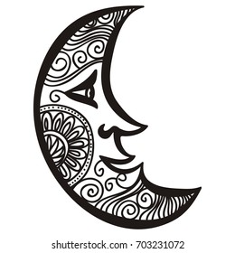 Beautiful Half Moon Vector Illustration Stock Vector (Royalty Free ...