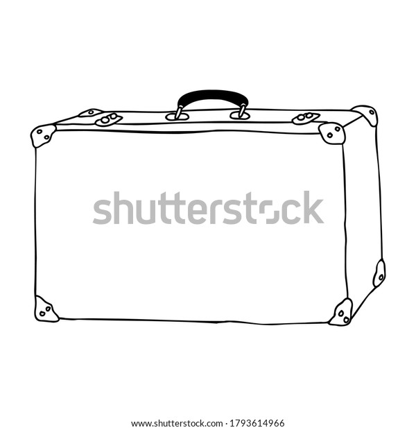 Hermosa maleta vectorial negra de dibujo: vector de stock (libre de ...