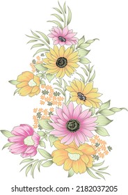 Beautiful Hand Drawn Color Full Digital Stock Vector (Royalty Free ...