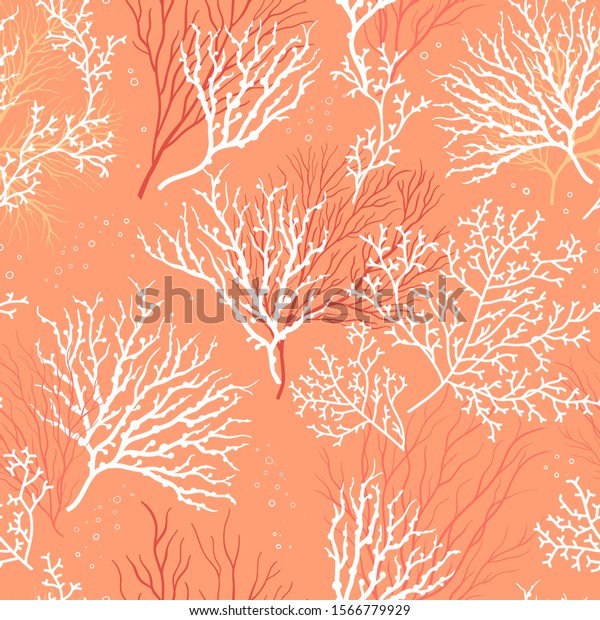 Beautiful Hand Drawn Corals Seamless Pattern Stock Vector (Royalty Free ...