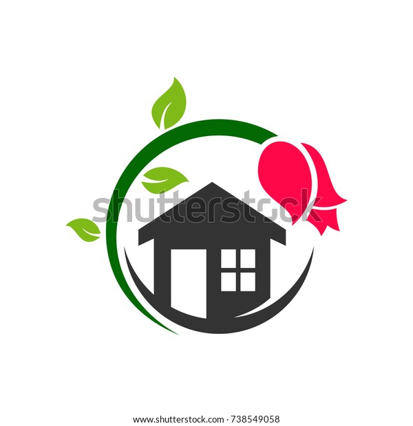 Beautiful House Logo Stock Vector (Royalty Free) 738549058 | Shutterstock