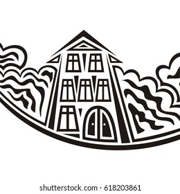 Beautiful House Vector Illustration Stock Vector (Royalty Free ...
