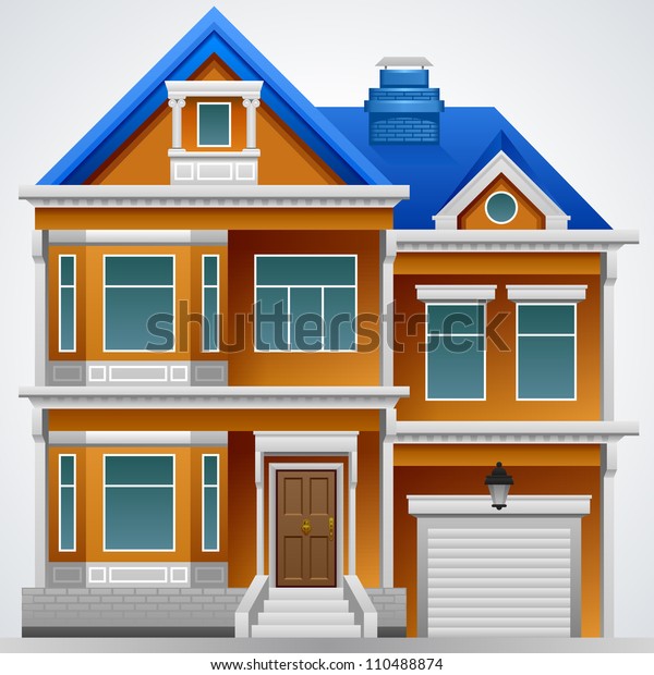 Beautiful House Vector Image Detailed Drawing Stock Vector (Royalty ...
