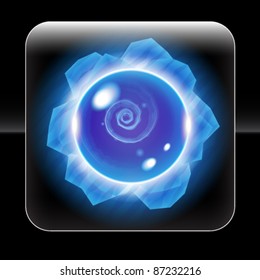 Beautiful Ice Themed Blue Orb Icon Stock Vector (Royalty Free) 87232216 ...