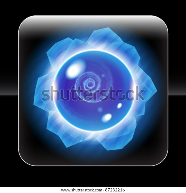 Beautiful Ice Themed Blue Orb Icon Stock Vector (Royalty Free) 87232216 ...