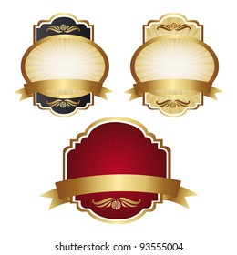 Beautiful Labels Isolated Over White Background Stock Vector (Royalty ...