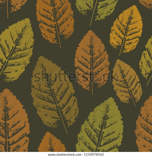 Beautiful Leaves Pattern Seamless Stamp Stock Vector (Royalty Free ...