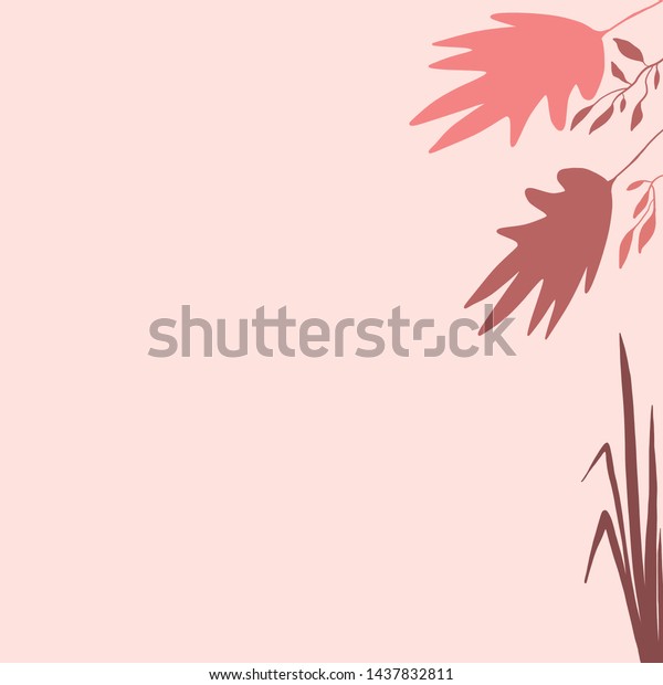 Beautiful Light Coral Background Coral Leaves Stock Vector (Royalty ...