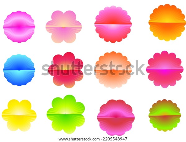 Beautiful Light Flower Icon Sticker Label Stock Vector (Royalty Free ...