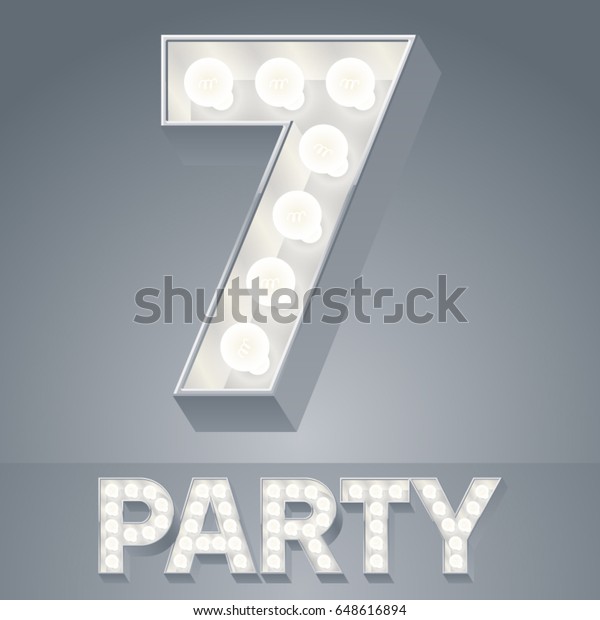 Beautiful Light Vector Alphabet Number 7 Stock Vector (Royalty Free ...