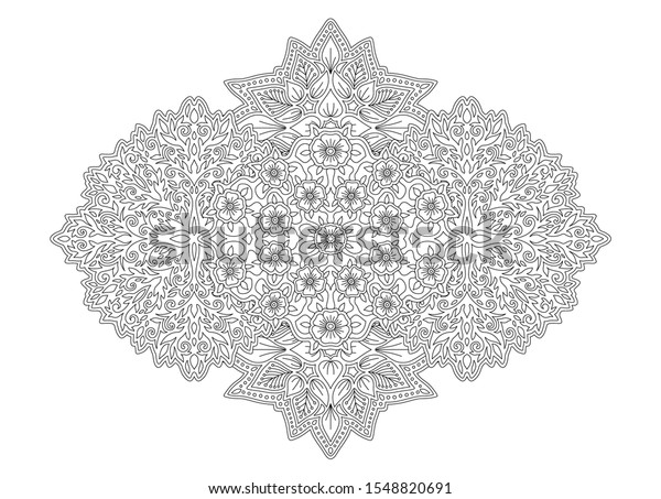 Beautiful Linear Illustration Coloring Book Page Stock Vector (Royalty ...