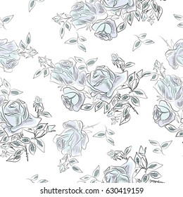 Beautiful Linear Linear Pattern Roses Stock Vector (Royalty Free ...