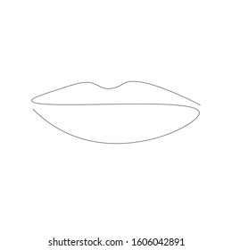 Beautiful Lips One Line Drawing Vector Stock Vector (Royalty Free ...