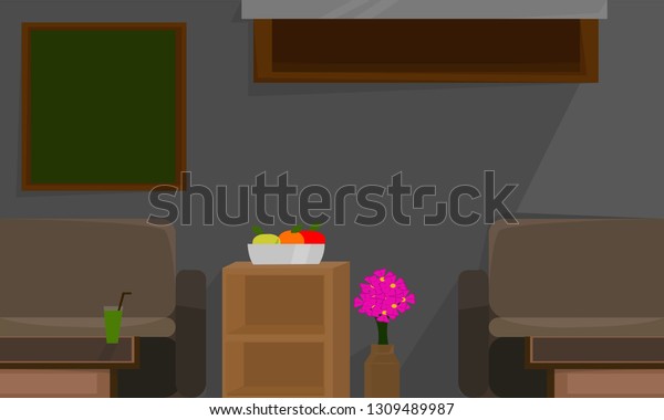 Beautiful Living Room Illustrator Vector Background Stock Vector ...