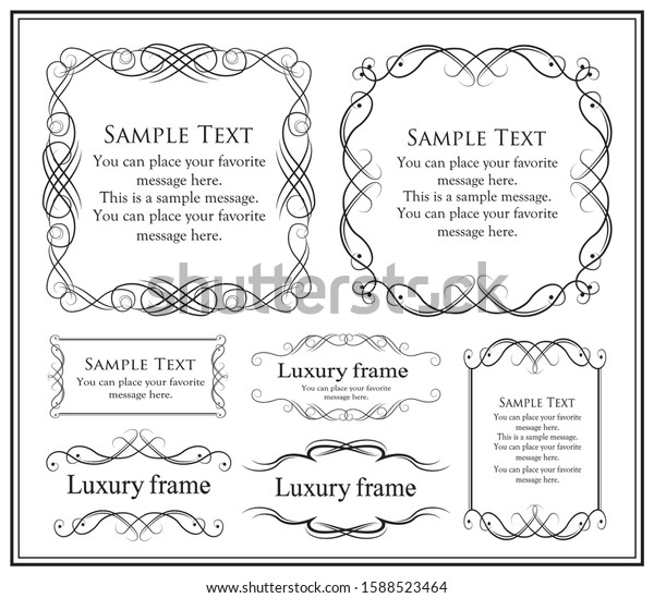 Beautiful Luxury Frame Design Set Stock Vector (Royalty Free ...