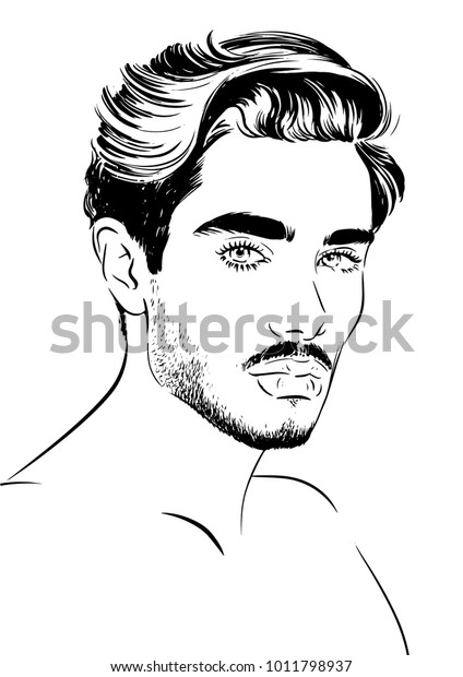 Beautiful Man Portrait Stock Vector (Royalty Free) 1011798937 ...