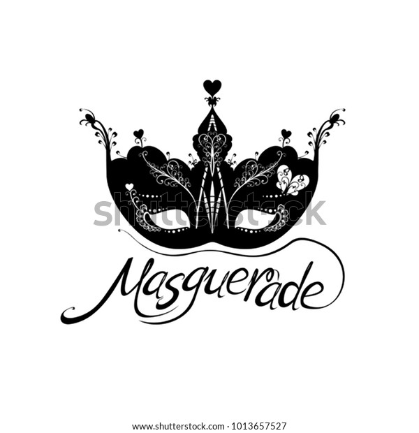 Beautiful Masquerade Mask Lettering Text Design Stock Vector (Royalty ...