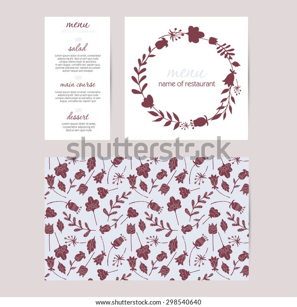 Beautiful Menu Design Cafe Restaurant Set Stock Vector (Royalty Free ...