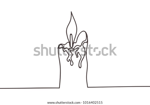 Beautiful Minimal Continuous Line Candle Design Stock Vector (Royalty ...