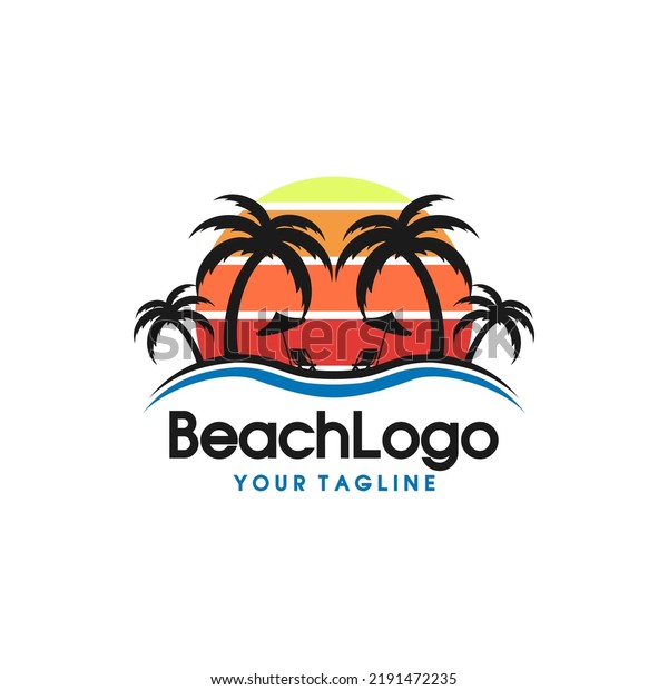 Beautiful Modern Beach Logo Stock Vector (Royalty Free) 2191472235 ...