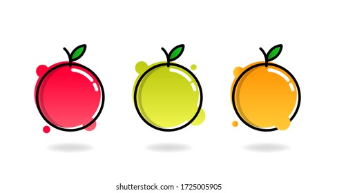 Beautiful Modern Dynamic Design Round Fruits Stock Vector (Royalty Free ...