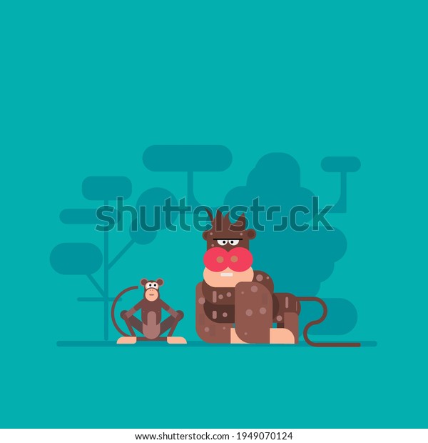 Beautiful Monkeys Screensaver Game Stock Vector (Royalty Free ...