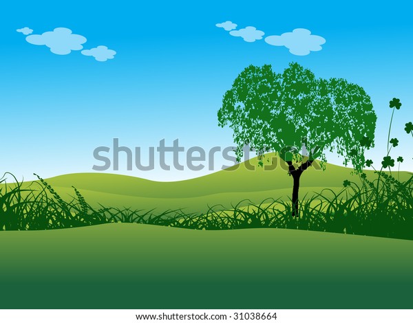 「Beautiful Nature Background Illustration Vector Wallpaper」のベクター画像素材 ...