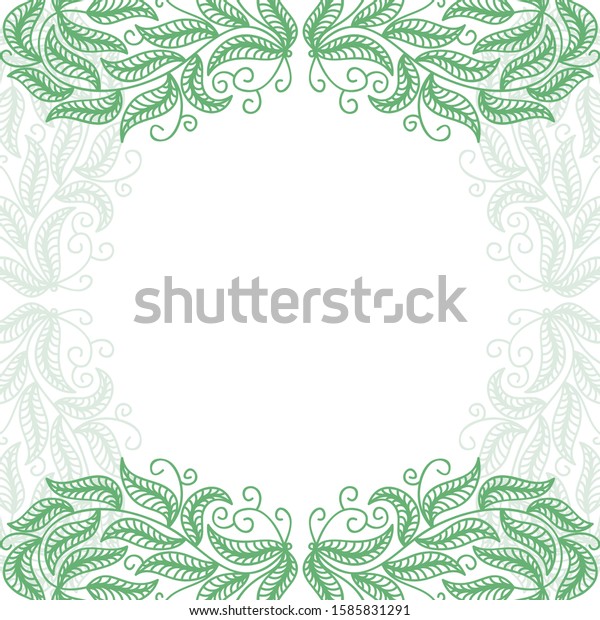Beautiful Nature Frame Leaves Vector Illustration Stock Vector (Royalty ...