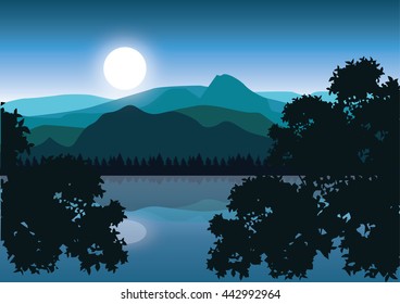 Beautiful Nature Vector Illustrations Landscape: vector de stock (libre ...