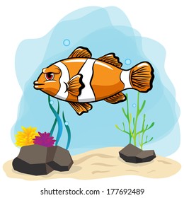 Beautiful Nemo Fish Undersea: vector de stock (libre de regalías ...