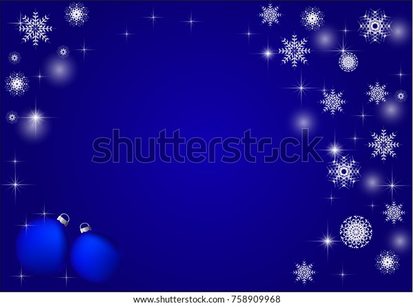 Beautiful New Year's background, blue backdrop. copy-space for text ...