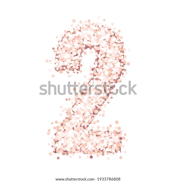 Beautiful Number Two Pink Gold Glitter Stock Vector (Royalty Free ...