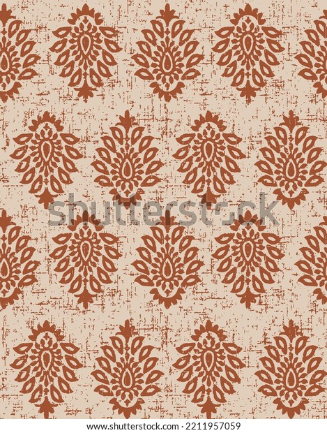 Beautiful Orange Butta Pattern Allover Design Stock Vector (Royalty ...