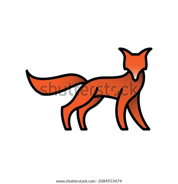 Beautiful Orange Fox Logo Vector Stock Vector (Royalty Free) 2084953474 ...