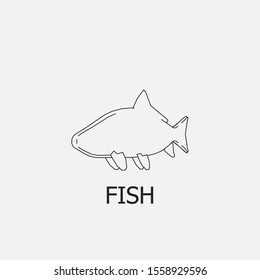 Beautiful Outline Fish Icon Fish Vector Stock Vector (Royalty Free ...